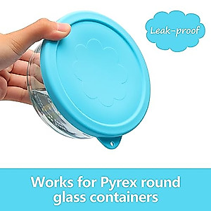LUVCOSY 1 Cup 2 Cup Round Silicone Replacement Lids for Pyrex 7202-PC, 7200-PC Glass Bowls, 8 Pack, Microwave & Dishwasher & Freezer Safe (Container not Included)