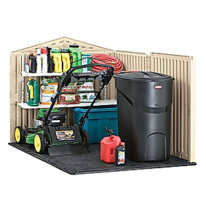 Rubbermaid Slide-Lid Resin Weather Resistant Outdoor Storage Shed, 6 x 3.75 feet, 96 cu. ft., Olive/Sandstone, for Garden/Backyard/Home/Pool