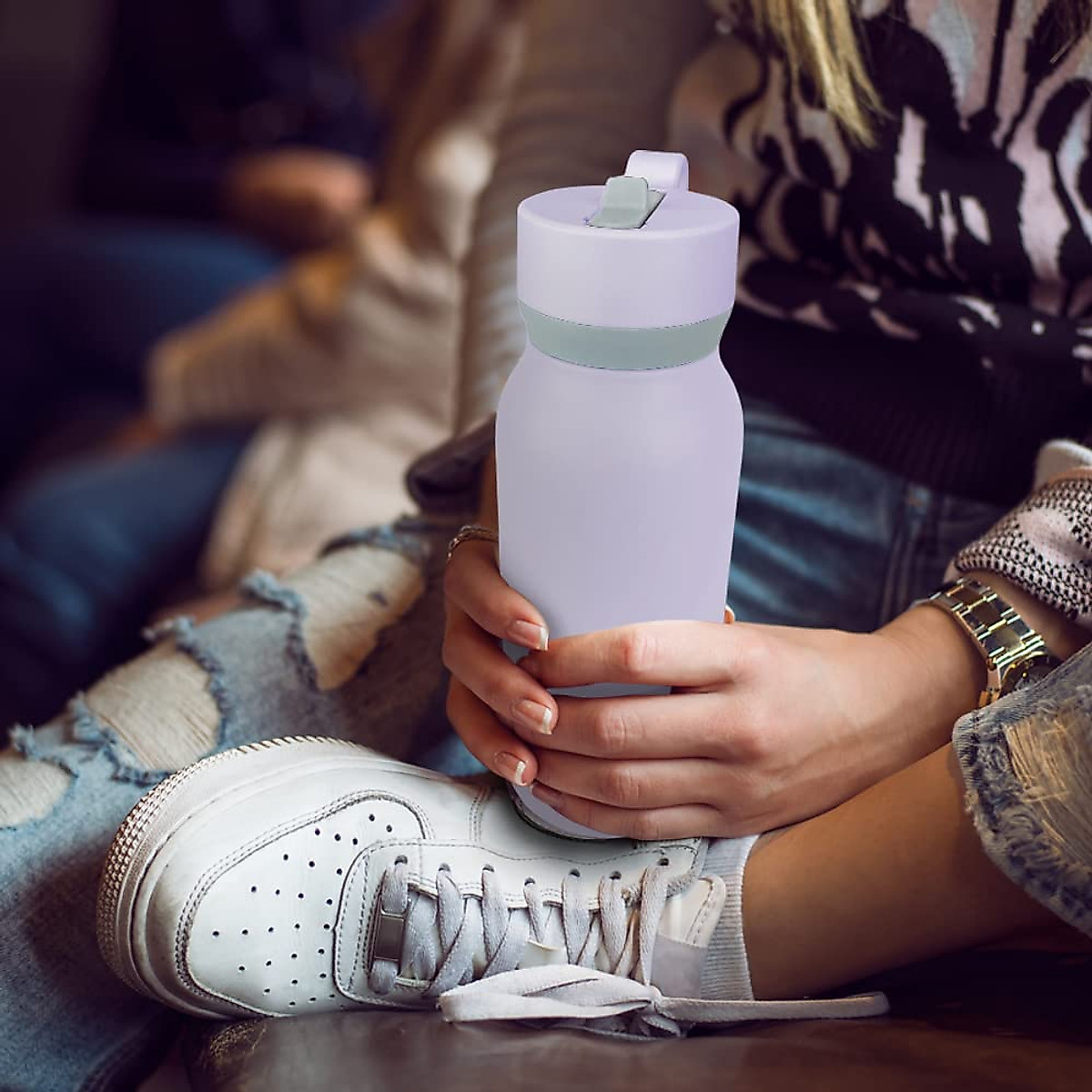 Built 32oz Cascade Bottle with Wide Mouth Straw Lid and Filter Lavender