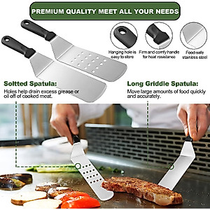 Griddle Accessories Kit, 42PCS Flat Top Grill Accessories Set for Blackstone and Camp Chef, BBQ Spatula Set with Enlarged Spatulas, Scraper, Tongs for Outdoor Barbecue & Cooking