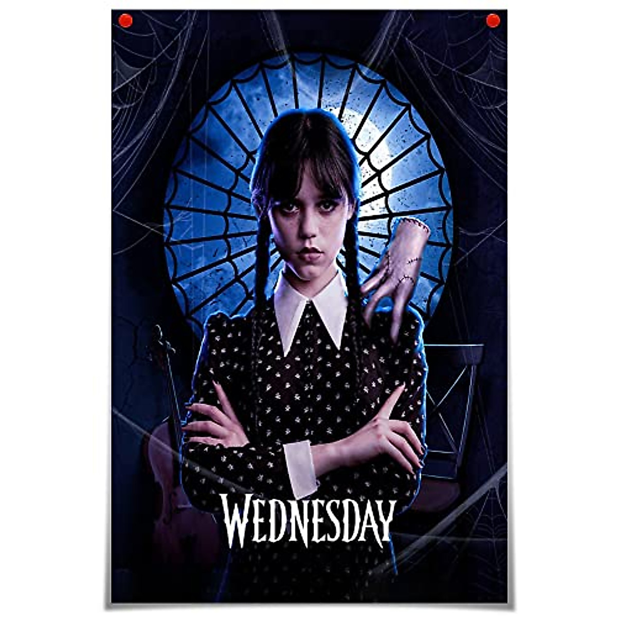 Wednesday Addams Jenna Ortega Poster TV Series Poster Canvas Wall Art Room Aesthetic Picture Paintings for Living Room Bedroom Decoration 12X18inch Unframed