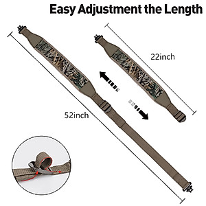 BOOSTEADY Two Point Gun Sling with Swivels,Durable Shoulder Padded Strap,Length Adjuster