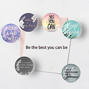 12 Pieces Inspirational Fridge Magnets - Glass Magnets for Refrigerator, Motivational Quote Magnets Decorative Magnets for Fridge Office Cabinets Whiteboards Photo