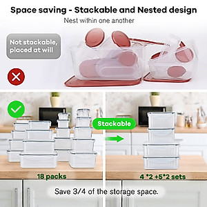 36 PCS Food Storage Containers Large , (18 Stackable Plastic Containers with 18 Lids) - 100% Airtight & BPA-Free & Microwave, Dishwasher Safe Food Storage with Chalkboard Labels & Marker…