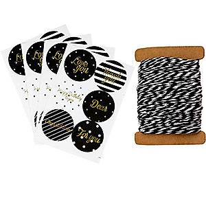 LaRibbons 20Pcs Recycled Gift Boxes - 6 x 6 x 6 inches White Paper Box Kraft Cardboard Boxes with Stickers Cotton String, Perfect for Party, Wedding, Gift Wrap