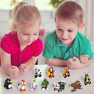 HomeMall Building Blocks Animals 10 in 1 STEM Building Bricks, Animals Toys Learning Set, Party Favors for Kids, Prizes for Kids Classroom, Goodie Bag Fillers (10 PCS Animal)