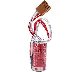 DCYNXC 5-Pieces ER17/33 (2/3A 3.6V) Replacement Battery for Omron 3G2A9-BAT08 C500-BAT08 PLC Battery with Brown JAE2.5mm-4P Plug