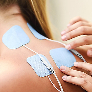 Santamedical TENS Unit Replacement Pads 2x2 40 Pcs Premium Reusable Electrode Pads - Self Adhesive Electro Therapy Patches for Electrical Stimulation - Non Irritating Stim Pads Design