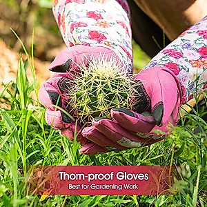 Long Gardening Gloves for Women/Men, Breathable Thorn Proof Rose Pruning Forearm Protection Gauntlet, Best Gifts for Gardeners with Yard & Outdoor Work, Recommended by Master Gardener Program