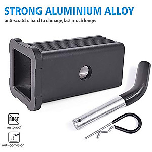 SnowyFox Newest 2-1/2" Class V to 2" Class III&IV Trailer Hitch Receiver Adapter - Heavy Duty Aluminium Alloy 2.5" to 2'' Reducer Sleeve with Hitch Pin and Clip