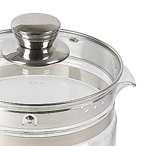 2L Multi-Functional Food Grade Stainless Steel Electric Kettle, 800W Touch Control Plus Timer Electric Teapot Hot Water Boiler Health Pot 18 Kinds Of Cooking Options High Borosilicate Glass + SS304