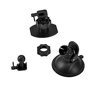 Wikkiv Suction Cup Mount Holder Dash Cam Mount Glue Double-Sided Adhesive Mount, Come with 10+ Swivel Ball Adapters Compatible with Rexing V1, Z-Edge, Old Shark, YI, UGSHD and Most Dash Cameras