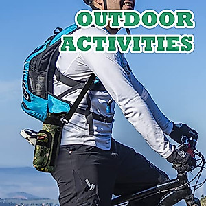 NATURE PIONEOR Water Bottle Holder with Strap for 25oz/32oz/40oz/64oz, Water Bottle Carrier Bag with Phone Pocket,Crossbody Neoprene Sling Bag Sleeve for Walking,Carrying,Hiking