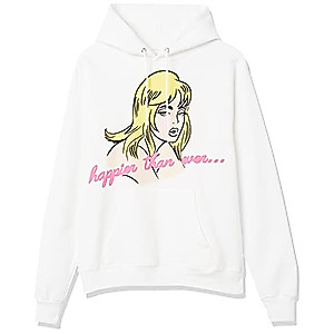 Billie Eilish Official Exclusive Au Revoir Hoodie, White, Small