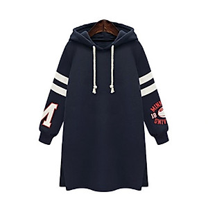 IEason Women Blouse 2017 Winter Womens Hooded Hoodies Sweatshirt Casual Coat Tops Pullover Plus Size (XL, Dark Blue)