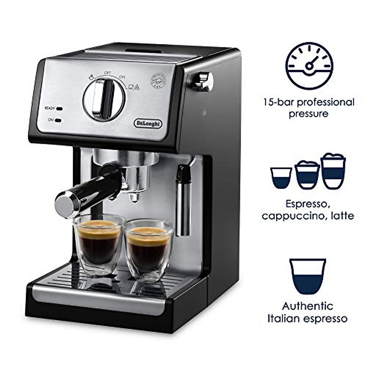 De'Longhi ECP3420 Bar Pump Espresso and Cappuccino Machine, 15", Black