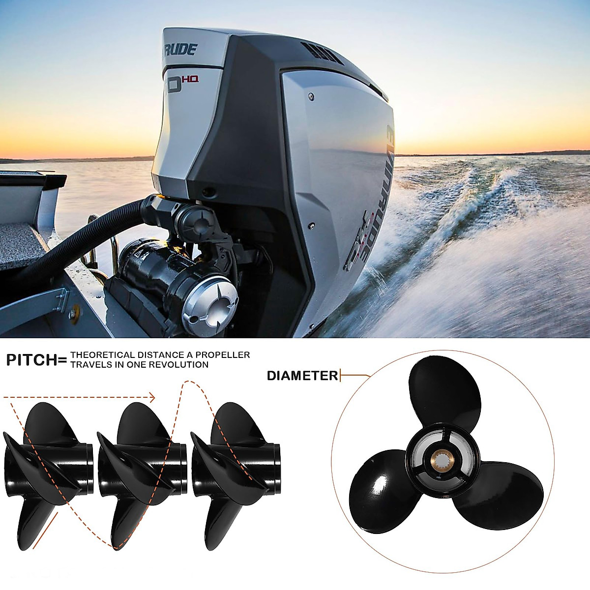 JSPROP Boat Propeller fit Johnson Evinrude OMC Stern Drive 40-140 HP Engines 13 Spline Tooth Outboard Prop RH OEM Propeller for 50 60 65 70 75 85 88 90 100 110 112 115 120 125 135 HP (14X11)