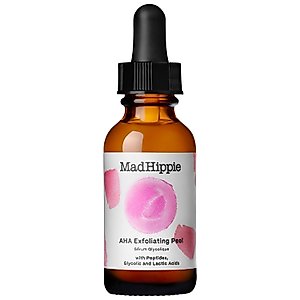 Mad Hippie AHA Exfoliating Peel + Eye Cream Pack – Lactic & Glycolic Acid Peel with Goji Berry Vitamin C, Peptides, Hyaluronic Acid, Niacinamide, Discoloration Correcting Serum (2 Piece Set)
