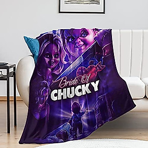 Chucky Soft Flannel Blanket Horror Movie Throw Blanket All Season Air Conditioner Blanket for Couch Bed Sofa 40"x50"