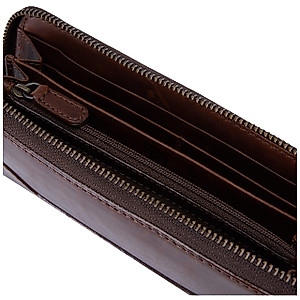 Frye Women's Melissa Zip Wallet, Dark Brown, One Size