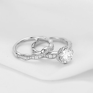 DovEggs Moissanite Wedding Band for Women 14K Gold QUALITY Silver 0.45CTW 1.8mm GHI Moissanite Lab Created Diamond Half Eternity Wedding Band with Band 2.4mm Width（7.5）