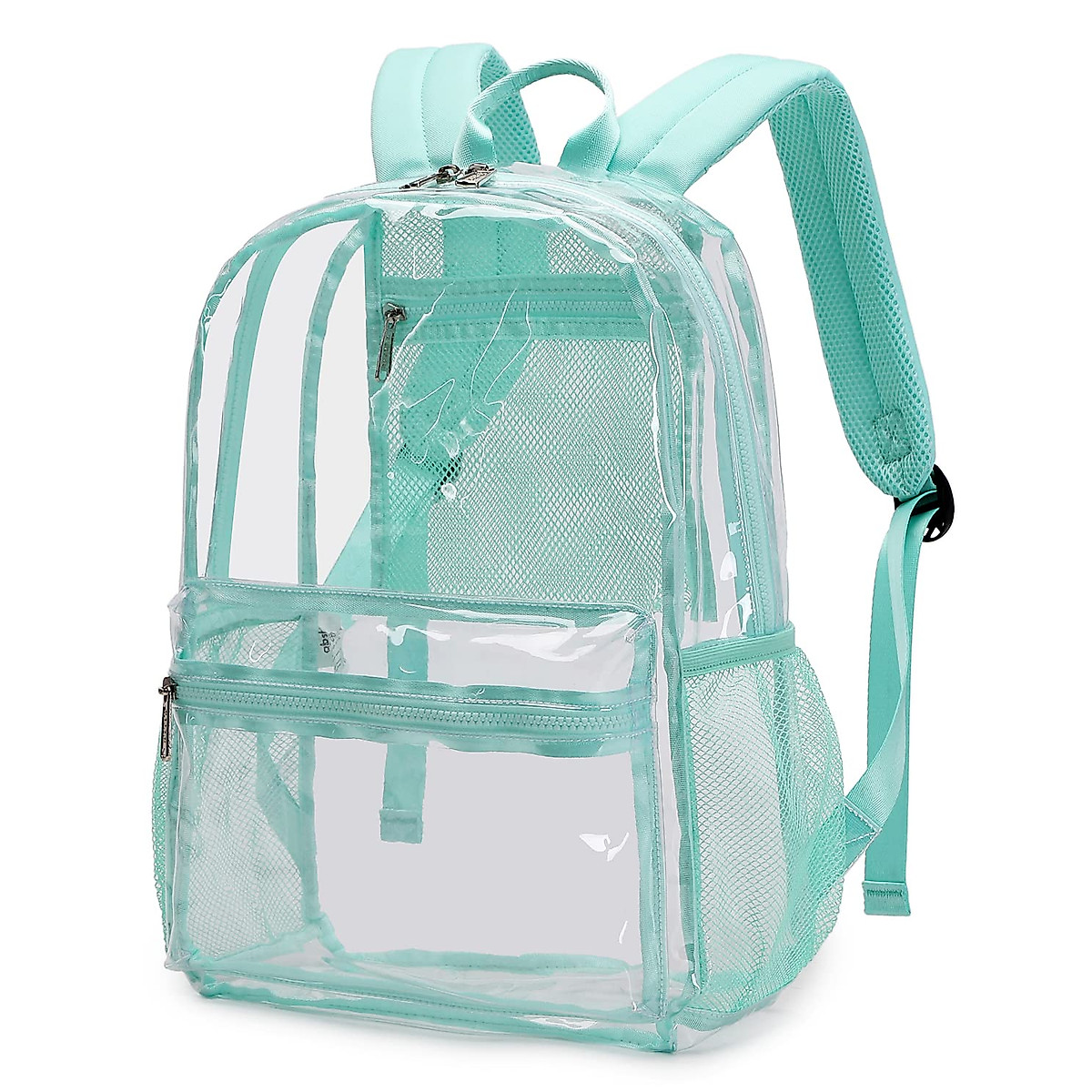 abshoo Heavy Duty Clear Backpack School Approved Transparent Clear Bookbag for School (Teal)