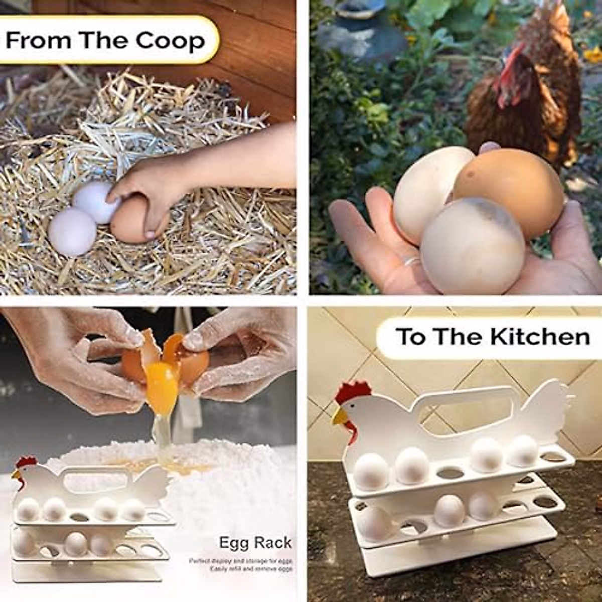 Eibhbuyey Chicken Shaped Wood Stand Wooden Eggs Storage Shelf Convenient Eggs Dispenser Easy to Eggs Kitchenwares