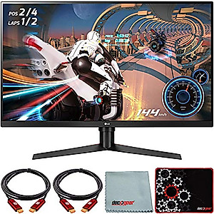 LG 32GK650F-B 32 inch Class QHD 2560 x 1440 Gaming Monitor with FreeSync 31.5 inch Diagonal Bundle with Deco Gear HDMI Cable 2 Pack + Gamer Surface Mousepad + Screen Cloth