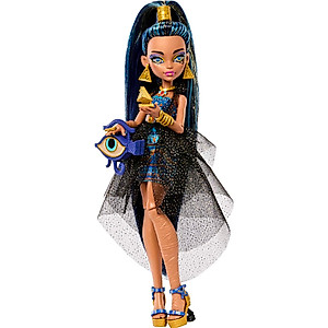 Monster High Monster Ball Doll, Cleo De Nile in Party Dress with Themed Accessories Including Scepter & Cupcakes