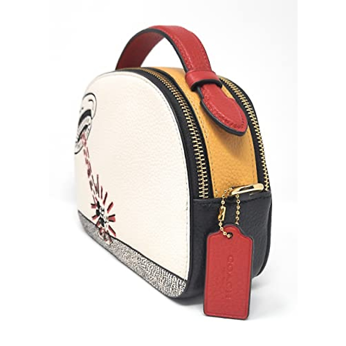 COACH Women's Serena Satchel Crossbody Shoulder Bag (Pebble Leather - DisneyHaring - Spaceship - Chalk Multi)