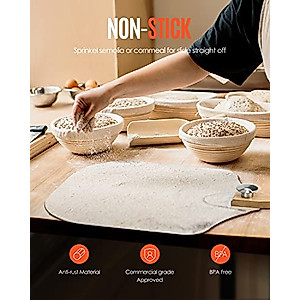 Pizza Peel Aluminum Pizza Spatula, Mooues 12 inch Metal Pizza Paddle(12"x 14")with Rocker Cutter Foldable Wood Handle, [Storage bag included], for Family Pizza Oven Baking Pizza, Dough, Bread & Pastry