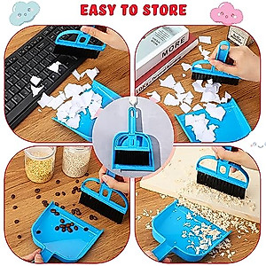 Yulejo 6 Pieces Guinea Pig Bed Plush Hamster Mat Bunny Bed Small Animal Sleeping Bedding Pads with Cleaning Dustpan Brush for Chinchilla Squirrel Hedgehog Small Animals (Cool Color, Star)