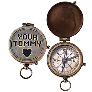 FYNJREX Your Tommy and Your Tubbo Compass 2 Brass Engraved Compasses Your Tubbo Compass Camping Compass,TommyInnit, Boating Compass, Gift Compass, Graduation Day Gifts,Couple