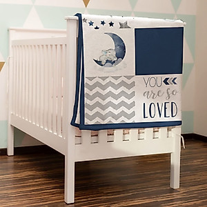 HawSkgFub Sleeping Elephant Star Baby Blanket Boys Gift Navy Blue, Dream Big Little One You Are So Loved Patchwork Flannel Fleece Nursery Bed Blankets, Soft Newborn Infant Toddler Crib Bedding 30 x 40