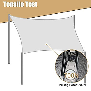 Lehood Sun Shade Sail, 8'x 10' Rectangle Canopy Sail UV Block Sun Shade for Outdoor Patio Garden Backyard, Outdoor Shade Sail Brown