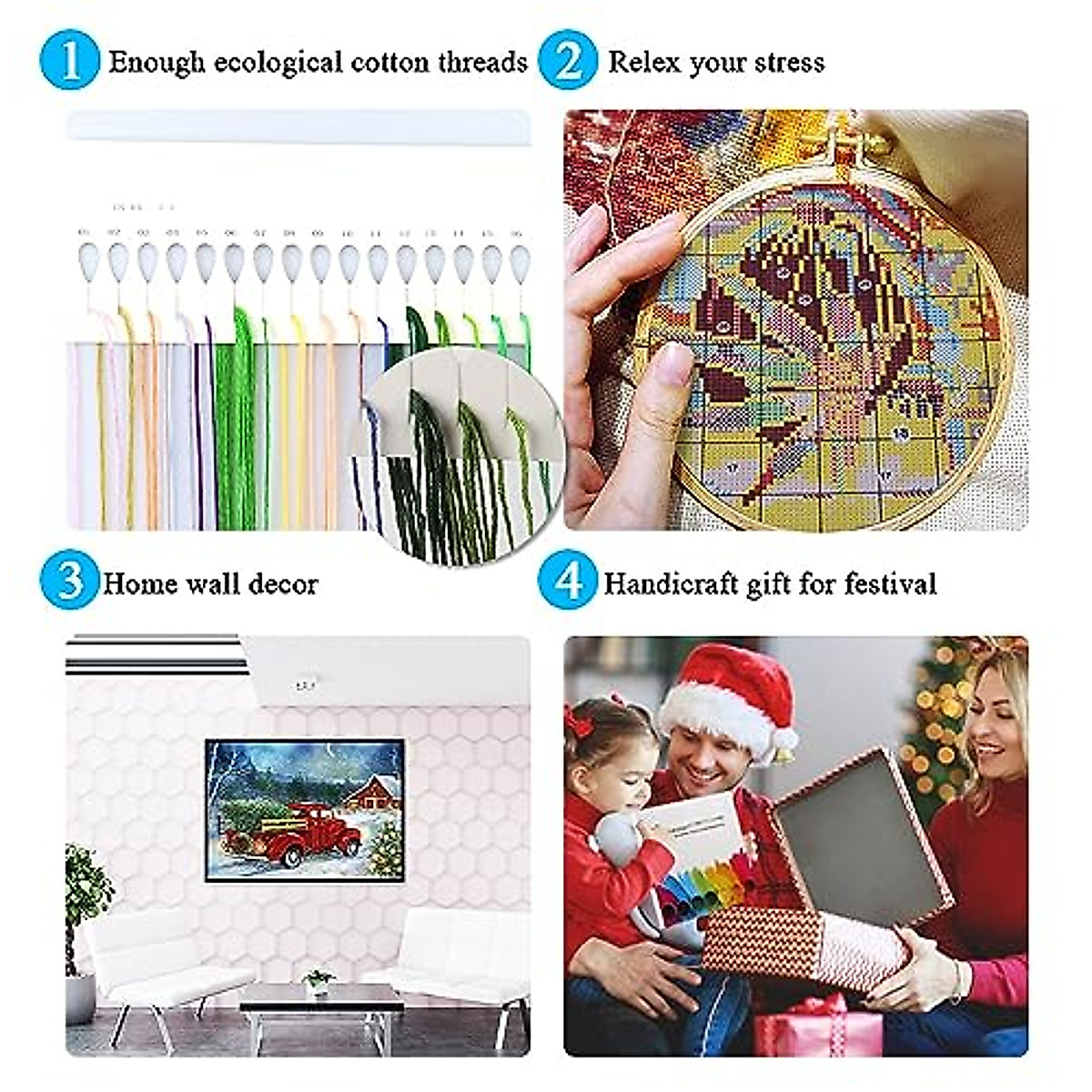 LWZAYS Cross Stitch Kits-Stamped Cross Stitch Kits for Beginners Adults 12x16inch Landscape Counted DIY Embroidery Needlepoint Kits Home Decor (YS16-)