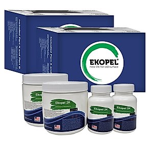 Ekopel Bathtub and Tile Refinishing Kit - Odorless Ultra Durable Bright White Gloss - 2 Coat Easy Paint On Application - Made in The USA - White Bathtub With Surround Size Kit