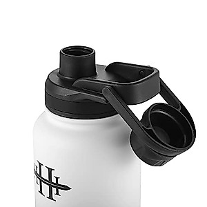 HAYATY Sports Water Bottle - 32 Oz, (Spout Lid), Leak Proof, Vacuum Insulated Stainless Steel, Double Walled, Thermo Mug, Metal Canteen (White)