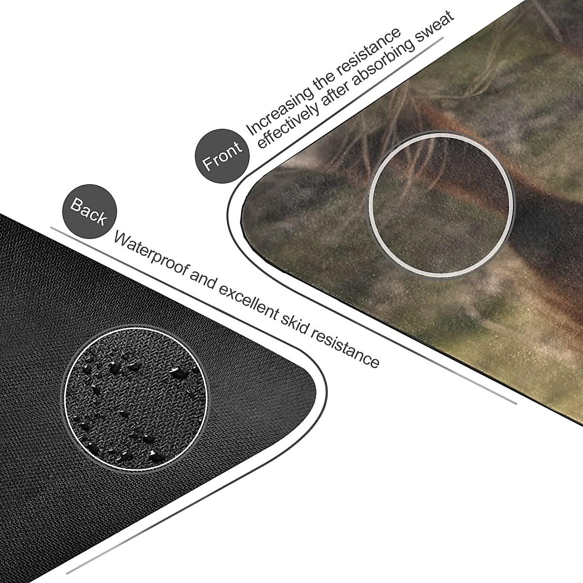 GOODOLD Highland Cow Yoga Mat, 71 x 26 Inch Non-slip Yoga Mats Folding Travel Exercise Mat Indoor Outdoor Gym Pilates with Storage Bag for Women Men