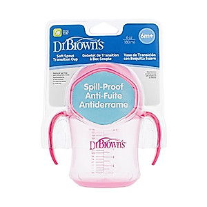 Dr. Brown's Soft-Spout Transition Cup, 6 Ounce (6M+), Pink, Single