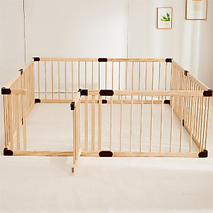 Wooden Baby Playpen,Playpen Play Pens for Babies and Toddlers,Toddler Playpen,Baby Play Fence Yards,Large Baby Playpen Wood (180×240×61 CM)