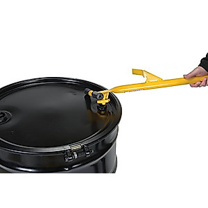Vestil LO-DC-PU Lo-Profile Drum Caddie with Bung Wrench Handle and Poly-on-steel Wheel, Steel, 21-5/8" Length, 31-5/8" Width, 37-5/8" Height, 1200 Capacity , Yellow