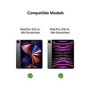 MOFT Snap Case for iPad Pro 12.9 Inch (6th 5th Generation) with Pencil Holder, Magic Keyboard Compatible and Magnetic-Friendly to Connect to Versatile Snap Stands