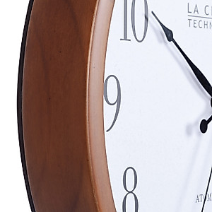 La Crosse Technology 404-50447-INT 12.8" Atomic Walnut Analog Wall Clock