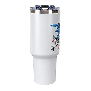 Eastern Bluebird Insulated Tumbler with Lid And Straw Stainless Steel Travel Coffee Mug 40oz Violet-style