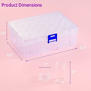 Embroidery Diamond Storage Box, JUSTDOLIFE Storage Boxes for Diamond Painting with 30 Small Beads Diamond Painting Storage Containers with Lid for Jewelry DIY Art Craft Rhinestones Sewing