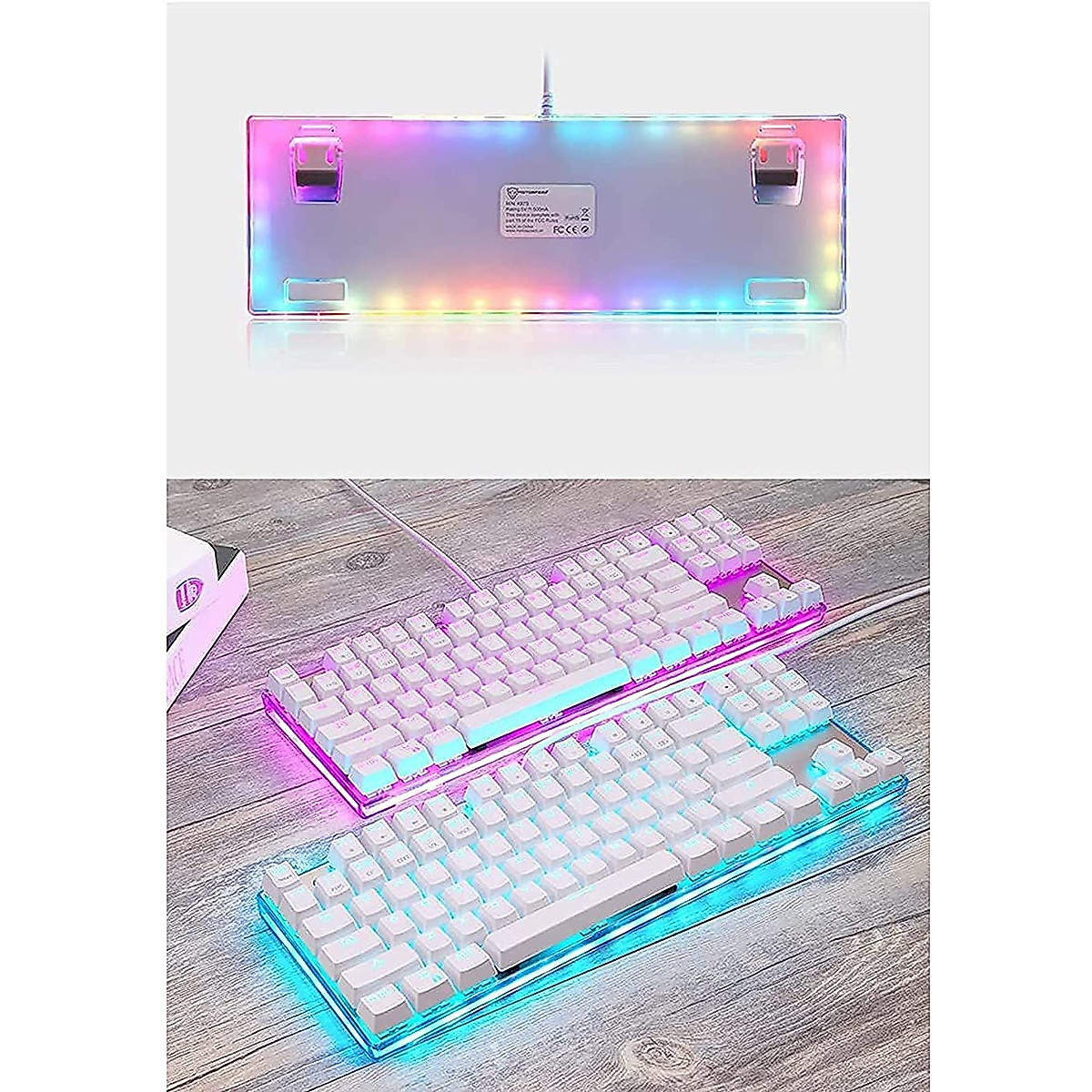 XYLXJ Mechanical Gaming Keyboard RGB LED Rainbow Backlit Wired Keyboard
