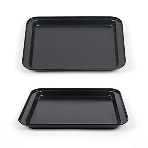 Small Baking Sheet 2 Pack, Shinsin 8 Inch Nonstick Baking Pans for Oven w/Rimmed Border, Professional Reusable Baking Trays for Toaster Oven Replacement