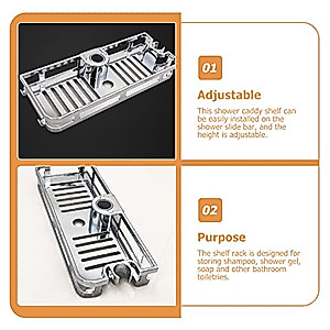 Zerodeko Shower Rod Shower Rod 3pcs Shower Shelf for Slide Bar Bathroom Shower Rack Organizer Toiletries Holder Shower Rod Toilet Triangle Rack