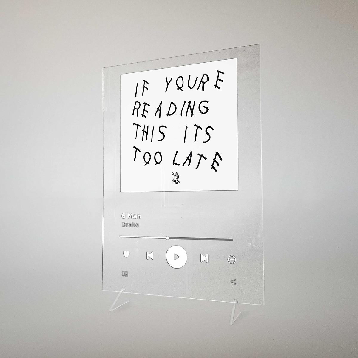 unnamed Drake - If You’re Reading This It’s Too Late Acrylic Poster Customize Your Poster Print Any Album Cover or Your Photo and add Your Favourite Song and Artist Custom (5.8 x 8.3 inch)